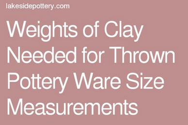 technical tuesday: Weights of Clay Chart | Musing About Mud